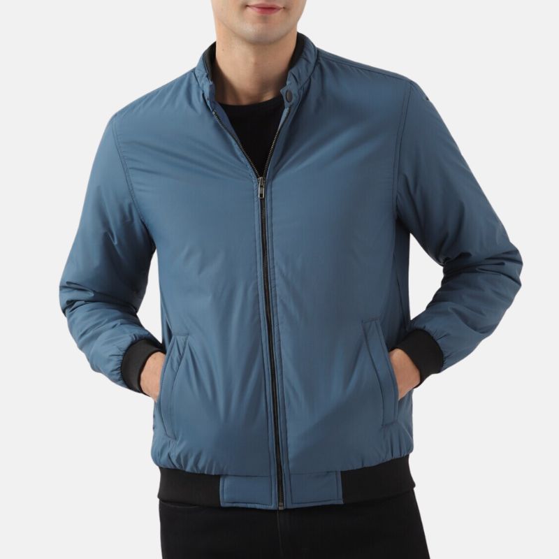 Blue Cotton Bomber Jacket Mens - Blue Bomber Jacket Mens
