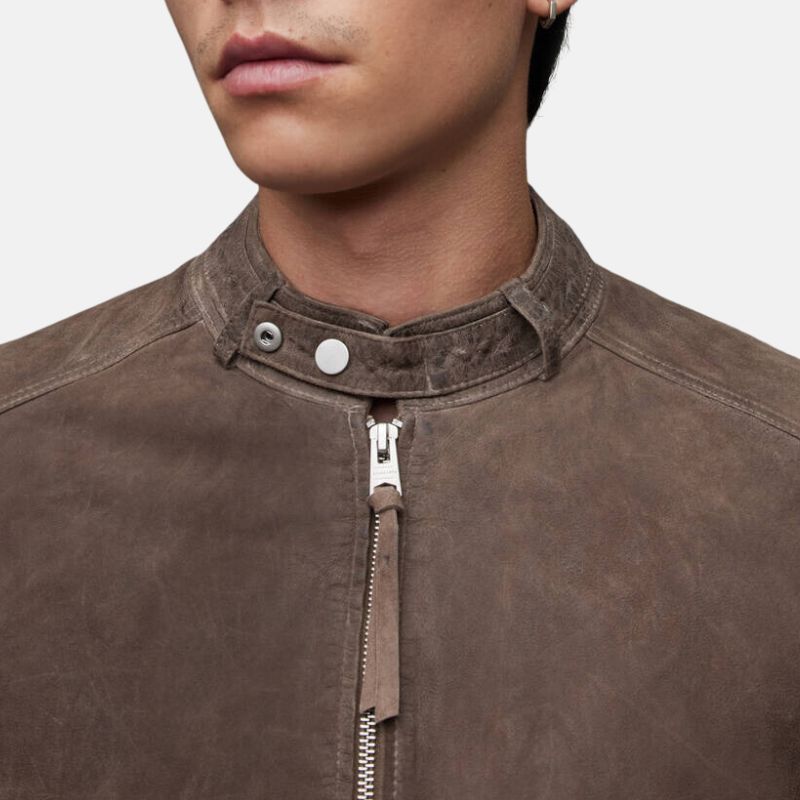 Distressed Mens Brown Suede Leather Jacket | Suede Jacket