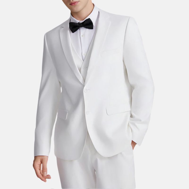 White 3 Piece Mens Formal Suit - White 3 Piece Suit